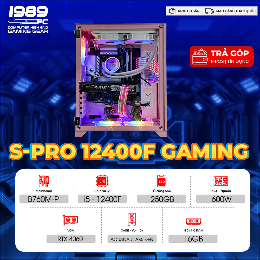 S-PRO 12400F GAMING - CPU Intel Core i5 12400F/ VGA RTX 4060 - Máy Tính ...
